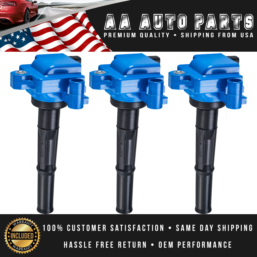 Set of 3 Blue Ignition Coils for Toyota Tundra, Tacoma T100 & 4Runner ...